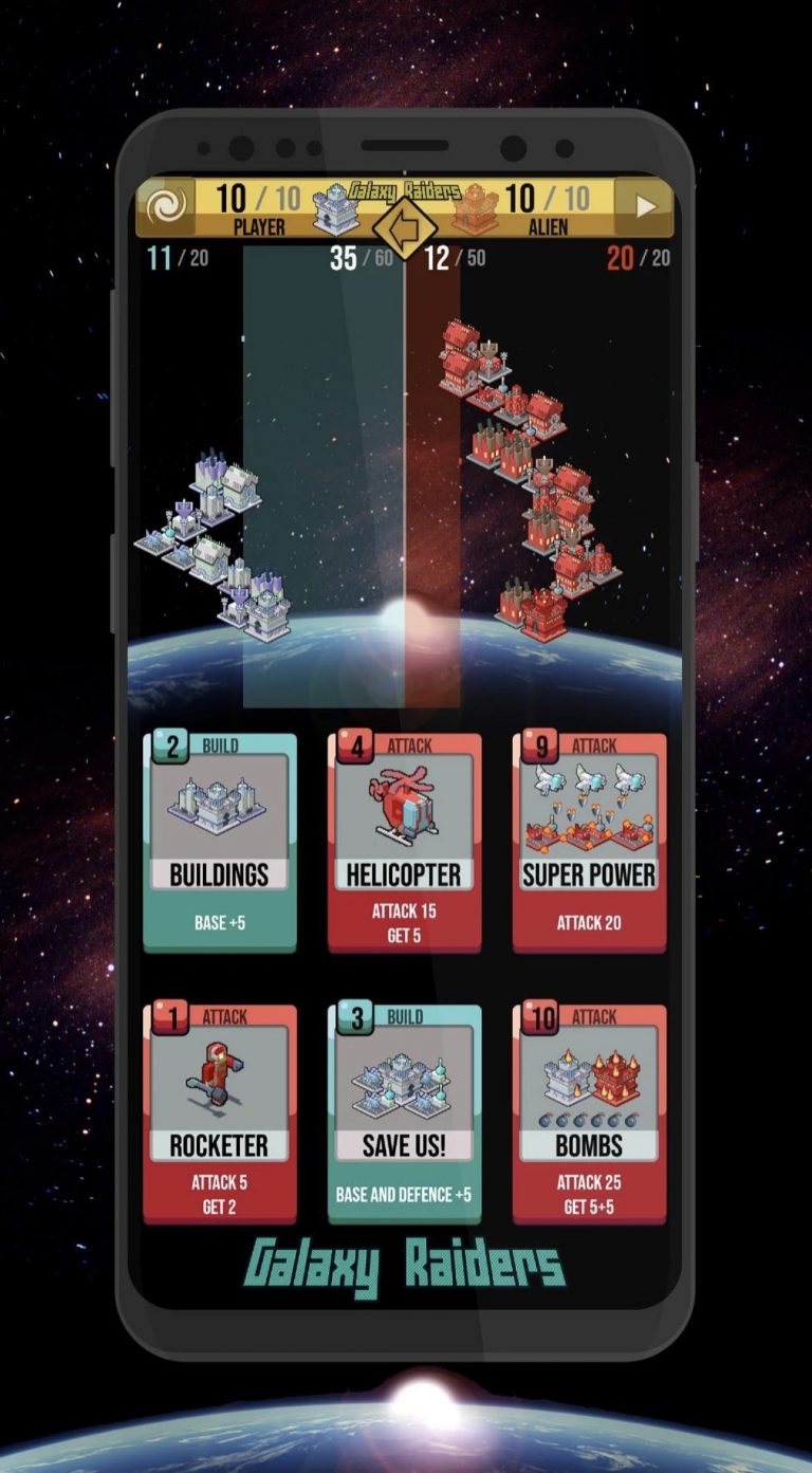 Galaxy Raiders Cards | Visiongame